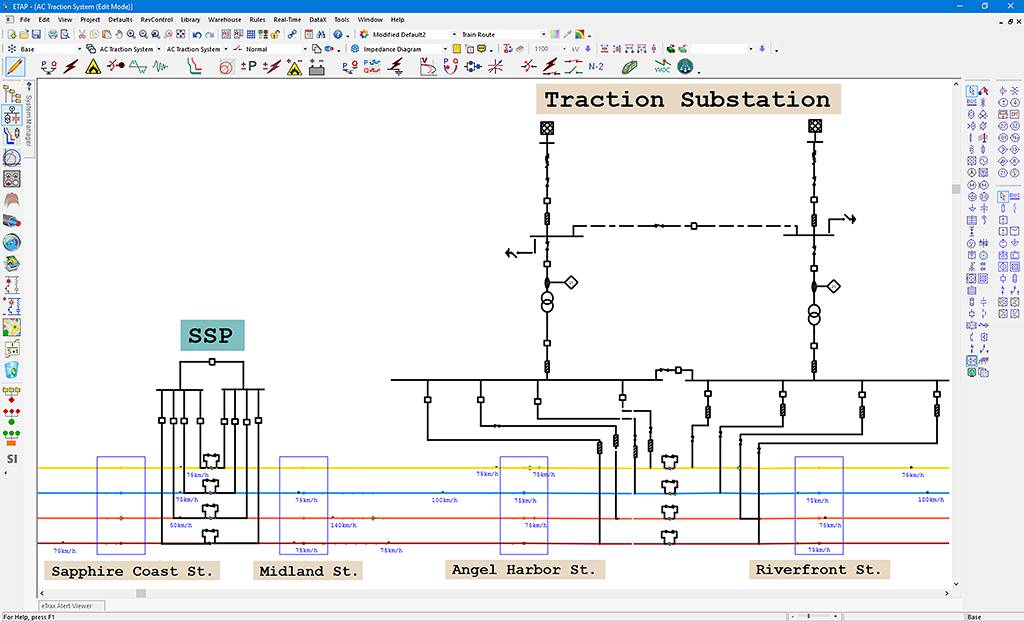 Intelligent Traction One-Line Diagram | ETAP